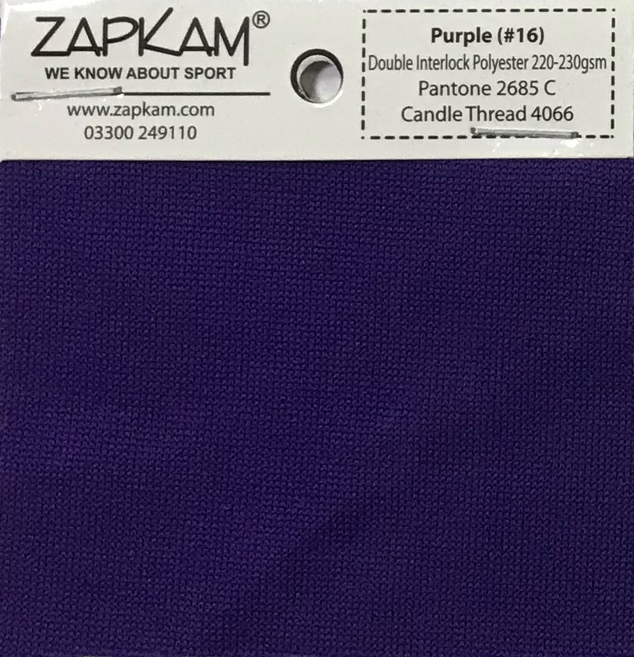 Double Interlock Polyester 230 gsm - Purple Swatch - 75mm x 75mm ...