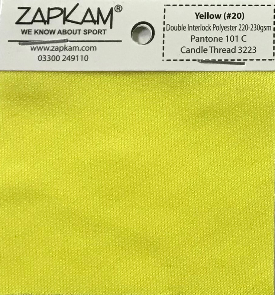 Double Interlock Polyester 230 gsm - Yellow Swatch - 75mm x 75mm ...