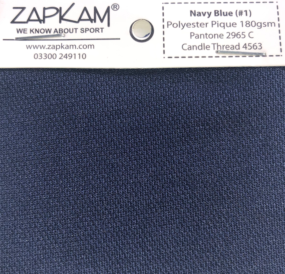 Polyester Pique 180 gsm - Navy Blue Swatch - 75mm | Polyester Pique 180 ...